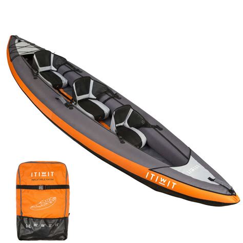 Itiwit 3 Person Inflatable Kayak Orange Decathlon