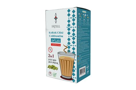 Karak Chai Cardamom Unsweetened Tea Latte Premix 3 Boxes Fateel