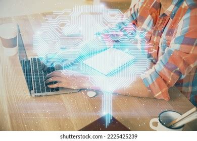 Man Typing On Keyboard Background Brain Stock Photo Shutterstock