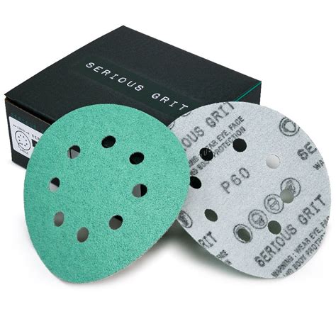 5 Inch 8 Hole Hook And Loop Sanding Discs Film Backed 40 2000 Grit