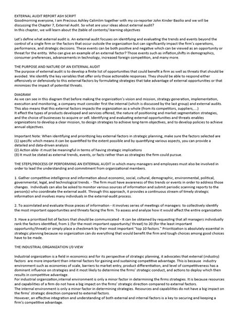 External Audit Report Download Free Pdf Strategic Management