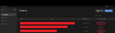 Hunity Hub 300 Issue With Opening Older Projects Unity Engine Unity Discussions