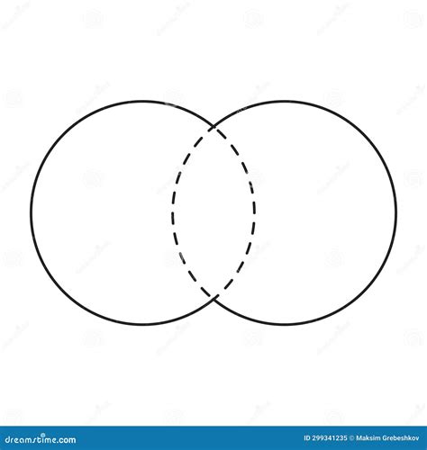 Intersection Of Two Sets Venn Diagram Stock Vector Illustration Of