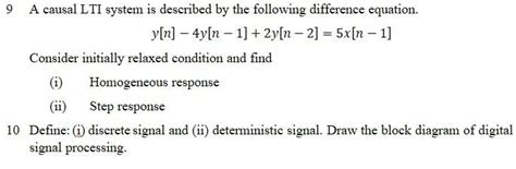 Solved A Causal LTI System Is Described By The Following Chegg Com