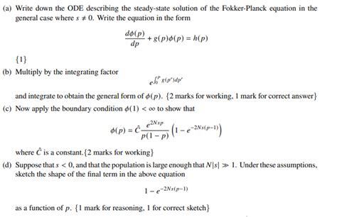 Solved A Write Down The Ode Describing The Steady State