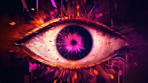 Premium Ai Image Illustrated Eye Glitch Effect With Colorful