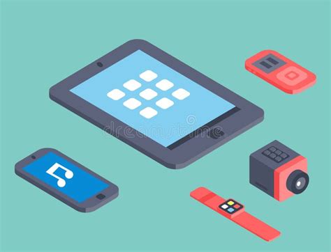 Vector Set Of Isometric Computer Devices Icons Wireless Technologies