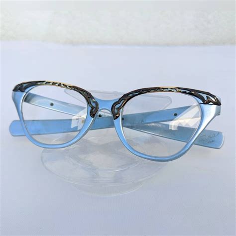 Sale Gorgeous Tura Blue Grey Aluminum Eyeglasses Etsy