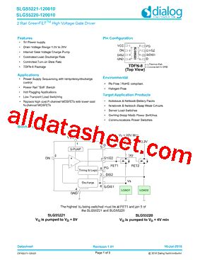 SLG VTR Datasheet PDF Dialog Semiconductor SLG VTR Datasheet PDF Dialog Semiconductor