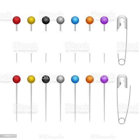 흰색 배경에 격리 된 바느질 바늘 및 핀 벡터 디자인 그림 가정 생활에 대한 스톡 벡터 아트 및 기타 이미지 가정 생활