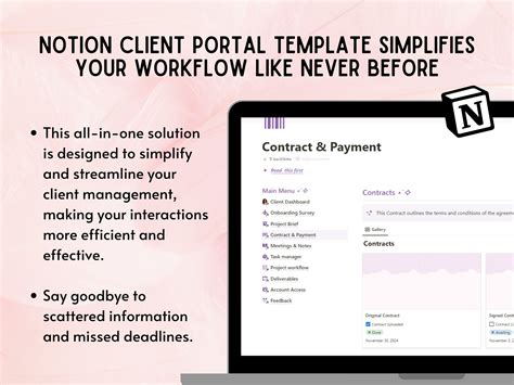 notion template client portal client dashboard project tracker client onboarding notion