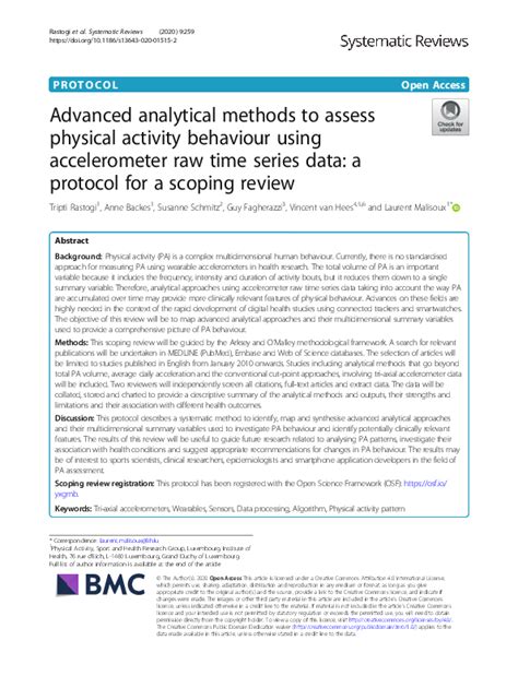 Pdf Advanced Analytical Methods To Assess Physical Activity Behaviour