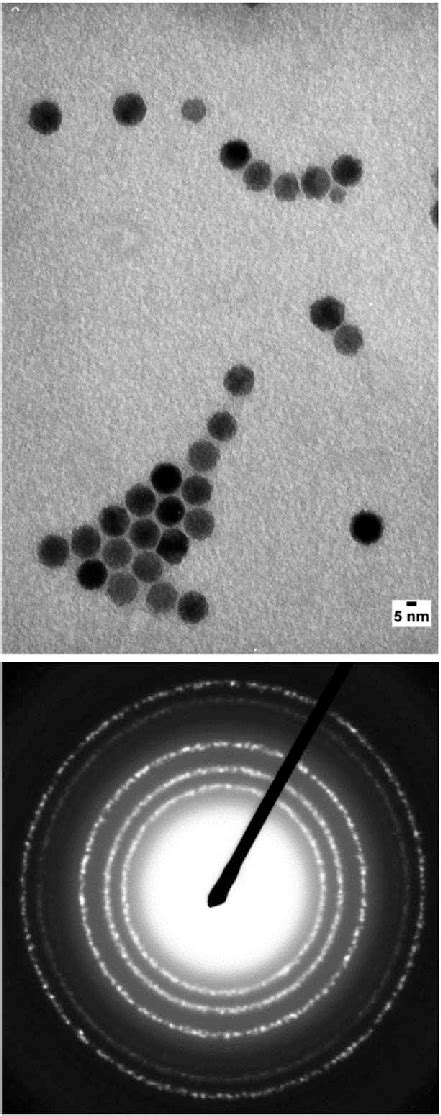Tem Micrograph Top And Electron Diffraction Pattern Bottom Of Download Scientific Diagram