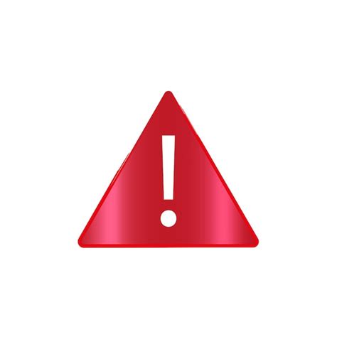 Premium Vector Red Triangle Exclamation Mark Flat Warning Symbol Vector Illustration Stock