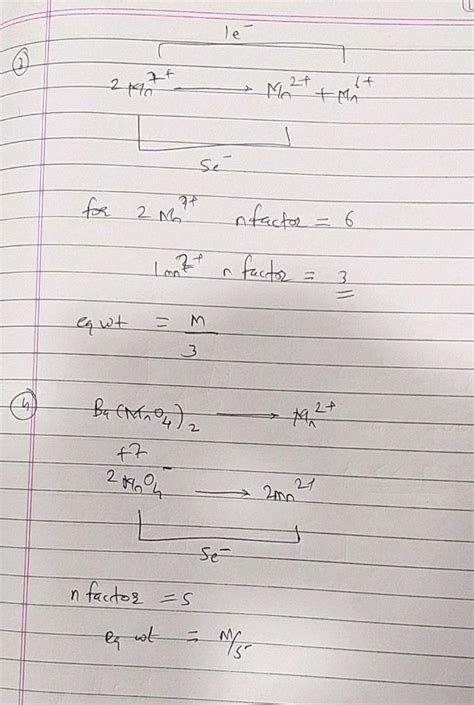 5 4 45 Cm Of Hg Match Incorrect Equivalent Mass Of Reactant In