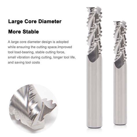 Hrc55 Solid Carbide Cnc Aluminium Router Bit 3 Flutes Roughing End Mill Cutters For Aluminum Alloy