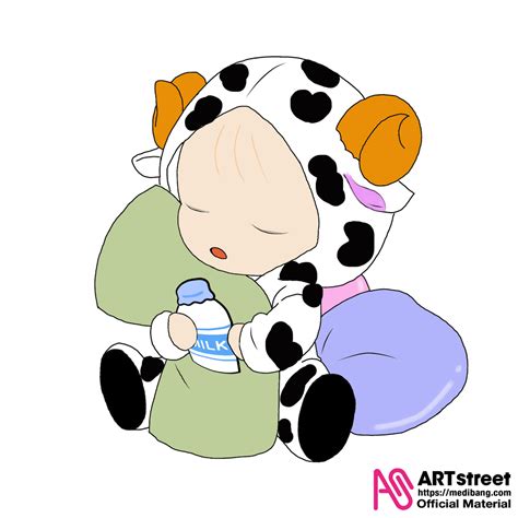 牛の着ぐるみ with 赤ちゃん AYAKINAKO 插图 ART street