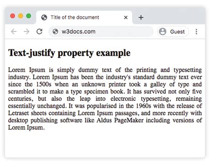 Css Text Justify Property