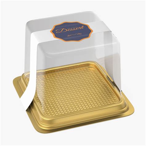 Cake Slice Box Square Gold 3d Model 19 3ds Blend C4d Fbx Max
