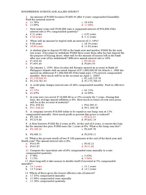 esas compiled problems pdf frequency bending