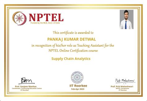 Pankaj Kumar Detwal On Linkedin Nptel Certificationcourses