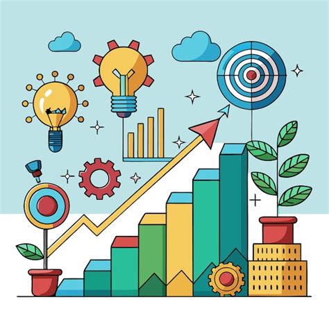 Colorful Graphic Illustrating Growth Innovation And Productivity Premium Ai Generated Vector