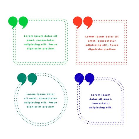 Free Vector Collection Of Double Inverted Comma Mark Template For Web Feedback Or Comment Vector