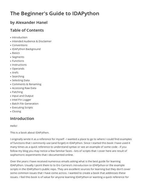 Idapython Book Pdf Subroutine Data Type