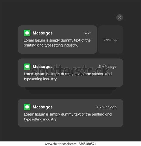 Notification Screen Ui Design Phone Notification Stock Vector Royalty Free 2345480591