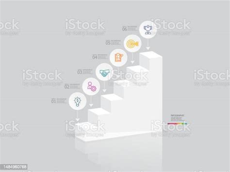 수평 단계 타임라인 인포그래픽 요소 보고서 배경 비즈니스 라인 아이콘 개발에 대한 스톡 벡터 아트 및 기타 이미지 개발 계단 광고 Istock