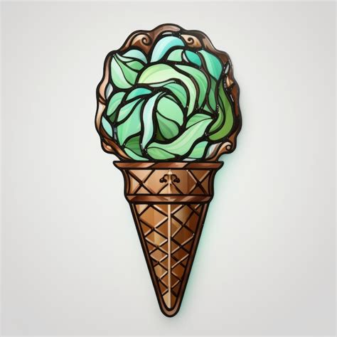 Premium Photo Minty Masterpiece Vibrant Stained Glass Mint Chocolate