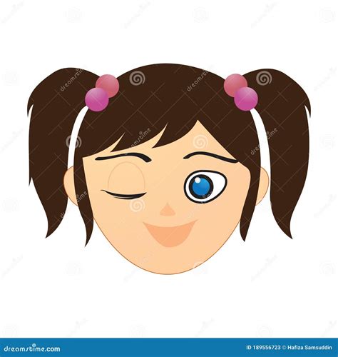 Girl Winking Vector Illustration Decorative Design Stock Vector Illustration Of Vector Girl