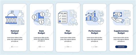 Light Blue Onboarding Mobile App Screen Displaying Different Budget