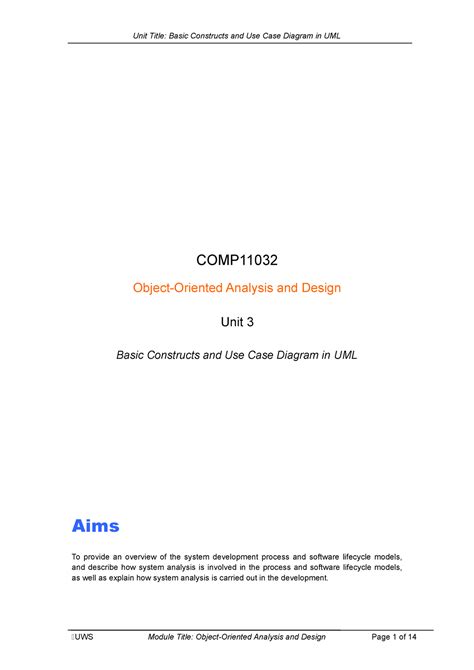Ooad Unit3 Comp Object Oriented Analysis And Design Unit 3 Basic