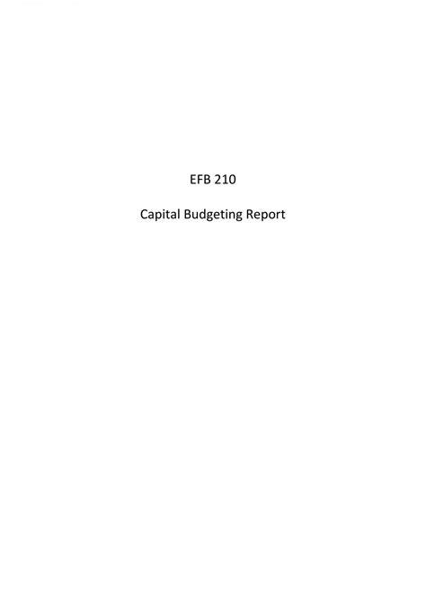 Efb210 Report Efb210 Fundamentals Of Finance Qut Thinkswap