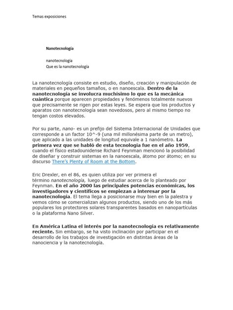 Nanotecnologia Pdf Nanotecnología Materiales