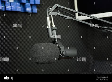 Professional Dynamic Microphone In Recording Studio Stock Photo Alamy