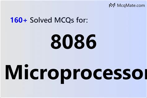 160 8086 Microprocessor Solved Mcqs With Pdf Download
