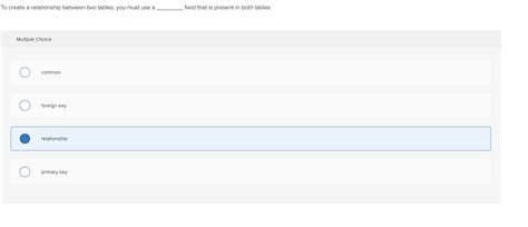 Solved To Create A Relationship Between Two Tables You Must