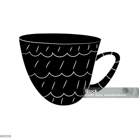 벡터 차 커피 우유의 컵의 스 칸디 나 비아 스타일 손을를 설정 합니다 고립 된 단색 개체 가정 생활에 대한 스톡 벡터 아트 및
