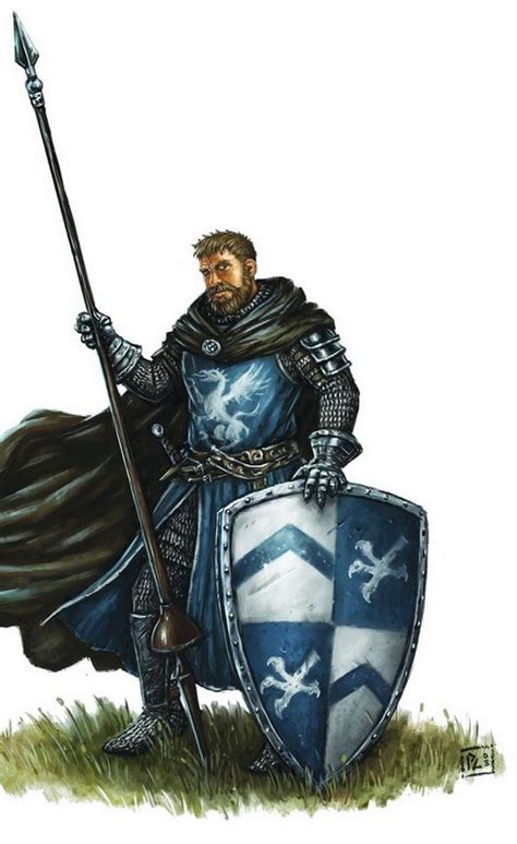 M Paladin Plate Shield Spear Cape Medieval Fantasy Characters Heroic