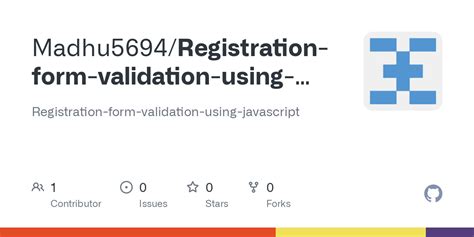 Github Madhu5694registration Form Validation Using Javascript