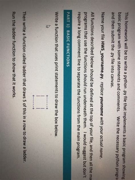 Solved This Homework Will Be To Write A Python Py File That