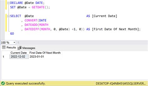 Sql Server 2022 Tsql How To Get Previous Current And Last Month Dates Using Datetrunc