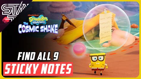 All Sticky Notes Spongebob Squarepants The Cosmic Shake Patrick Quest Youtube