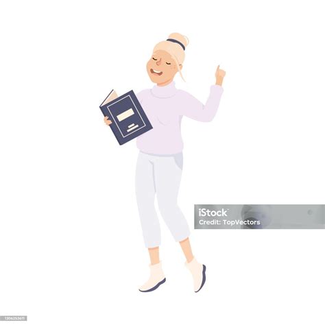 오픈 스쿨북 벡터 일러스트와 스마트 여성 학교 교사 또는 교육자 교과서에 대한 스톡 벡터 아트 및 기타 이미지 교과서 교사