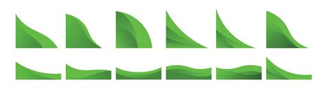Green Abstract Curve Element Corner Border Gradient Wave Decoration
