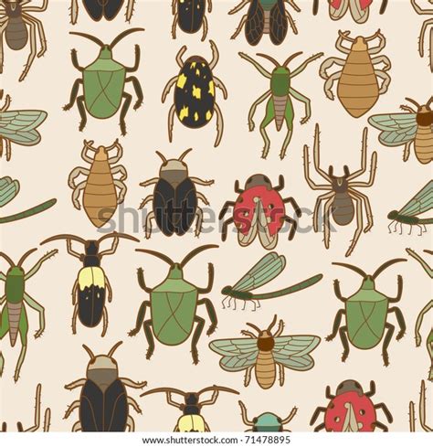 Seamless Bug Pattern Stock Vector Royalty Free 71478895 Shutterstock