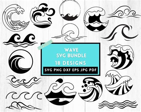 Wave Svg Png Bundle Summer Svg Ocean Waves Svg Vacation Svg Water