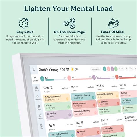 Skylight Calendar 15 Inch Digital Wall Planner User Manual